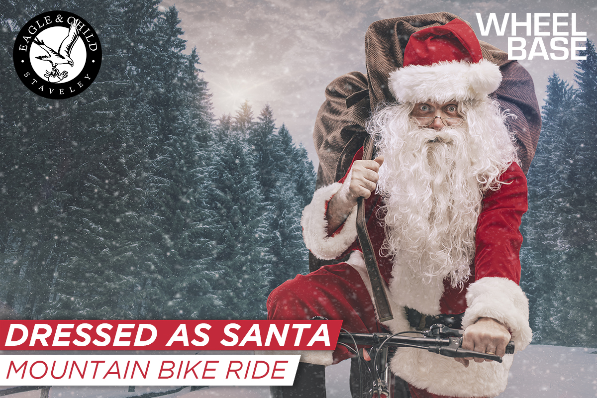 DRESSED AS SANTA MOUNTAIN BIKE RIDE
