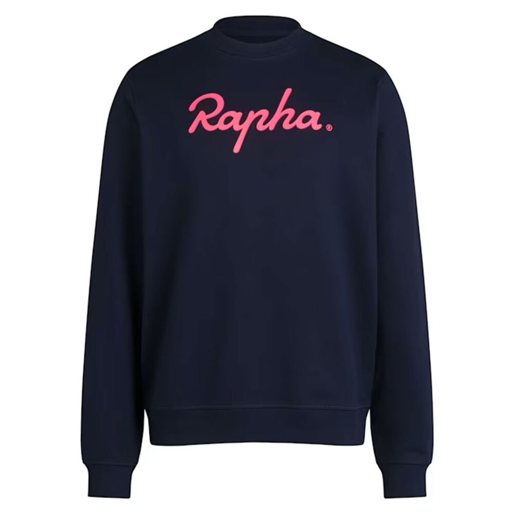 Rapha Men’s Cotton Sweatshirt | Navy/Pink - Wheelbase